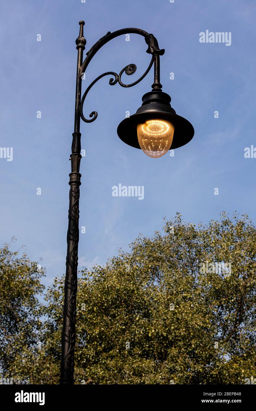 A street lamp inside the famous Red Fort in the district of ...