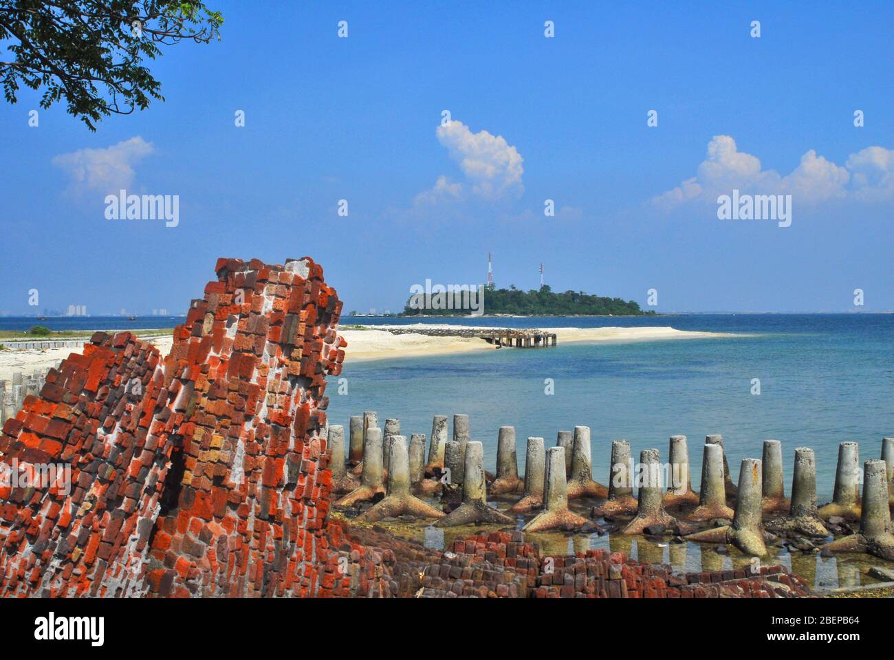 Wave breaker blocks by the sea at Jakarta bay Stock Photo - Alamy