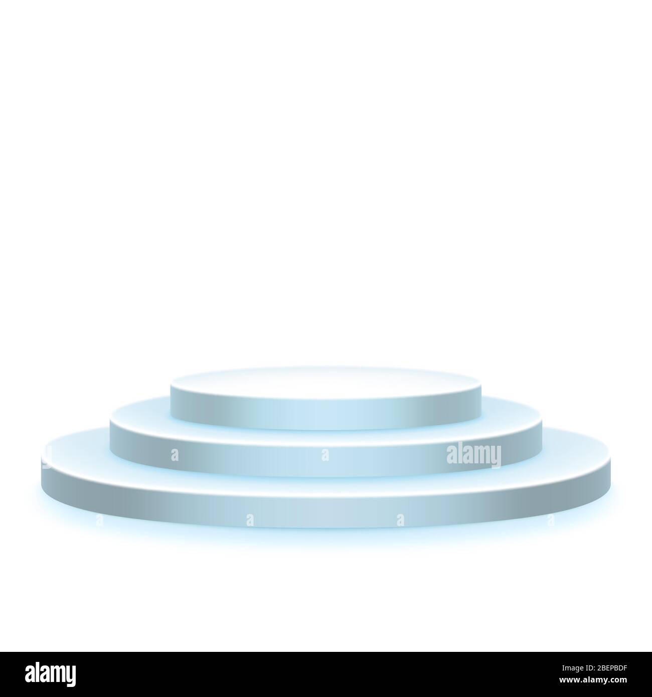 Stage podium, pedestal, scene isolated on white. Award ceremony object ...