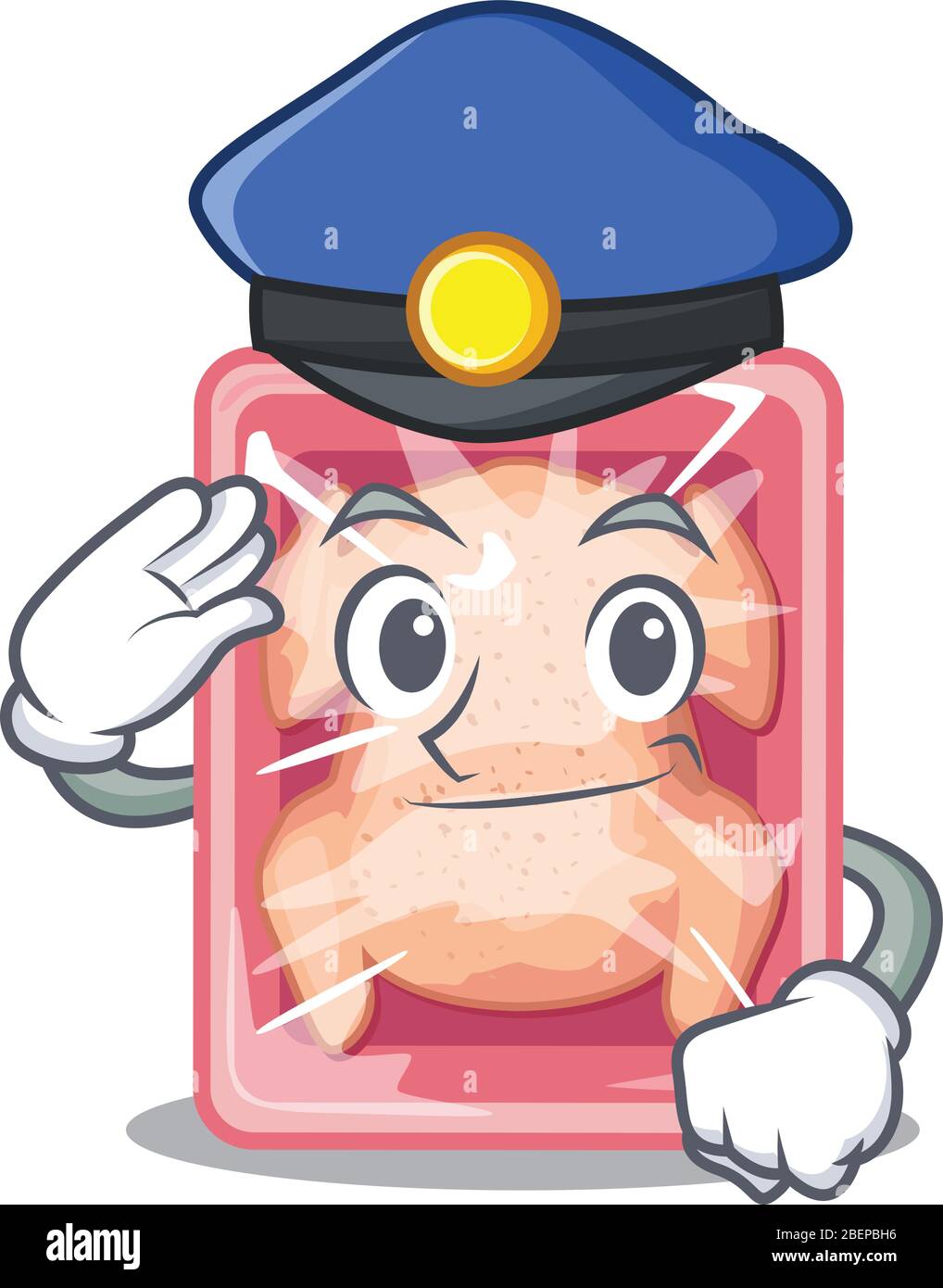 Police officer mascot design of frozen chicken wearing a hat Stock ...