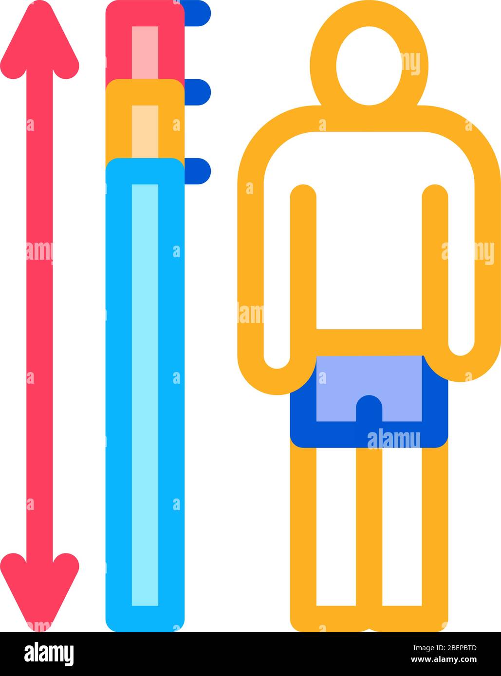 human height measurement icon vector outline illustration Stock Vector ...