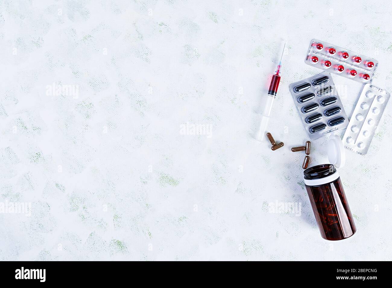 Viral disease protection. Different pills, tablets, capsules and ...