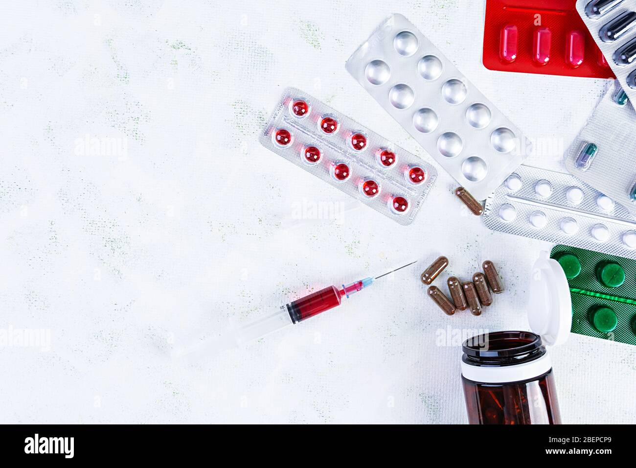 Viral disease protection. Different pills, tablets, capsules and ...