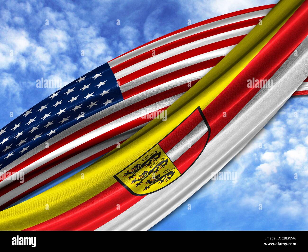 flag of America with Carinthia flag on sky background Stock Photo - Alamy
