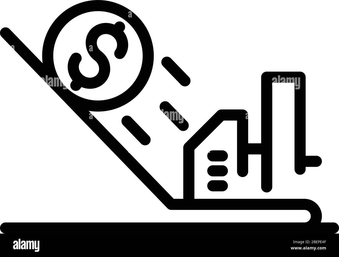 Trade war money fall icon, outline style Stock Vector Image & Art - Alamy