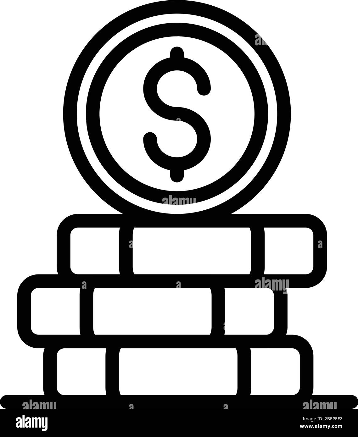 Money coin stack icon, outline style Stock Vector Image & Art - Alamy
