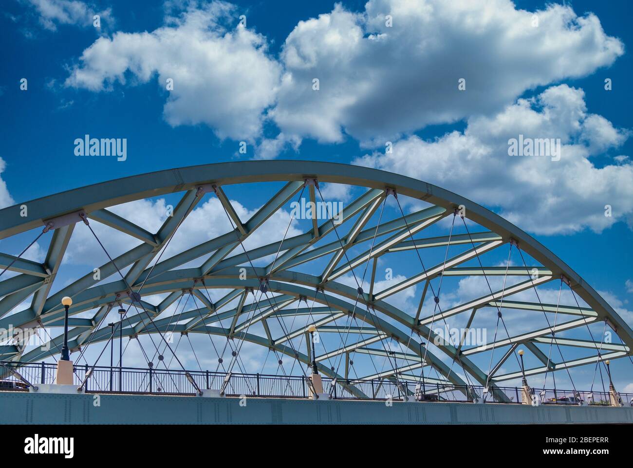 Denver Bridge with Arched Green Girders Stock Photo - Alamy