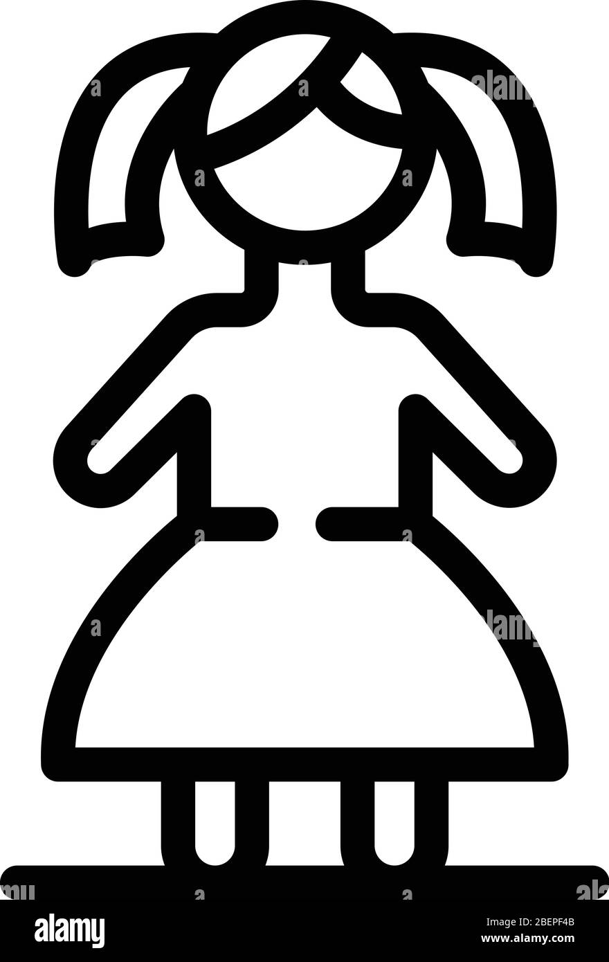 Girl doll icon outline Cut Out Stock Images & Pictures - Alamy