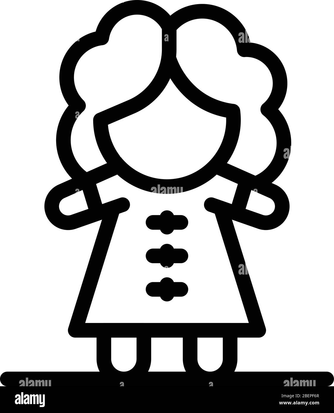 Girl doll icon, outline style Stock Vector Image & Art - Alamy