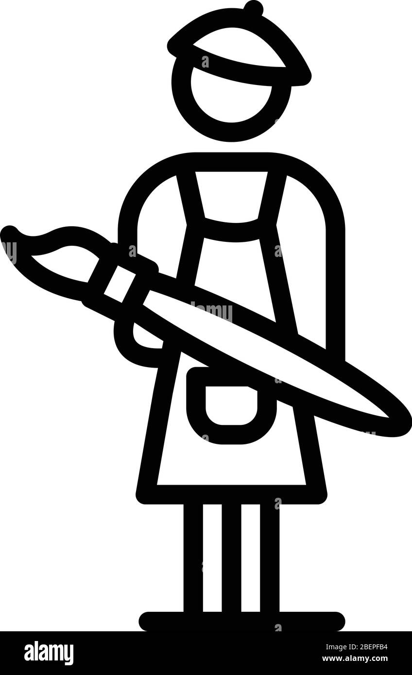 French painter icon, outline style Stock Vector Image & Art - Alamy