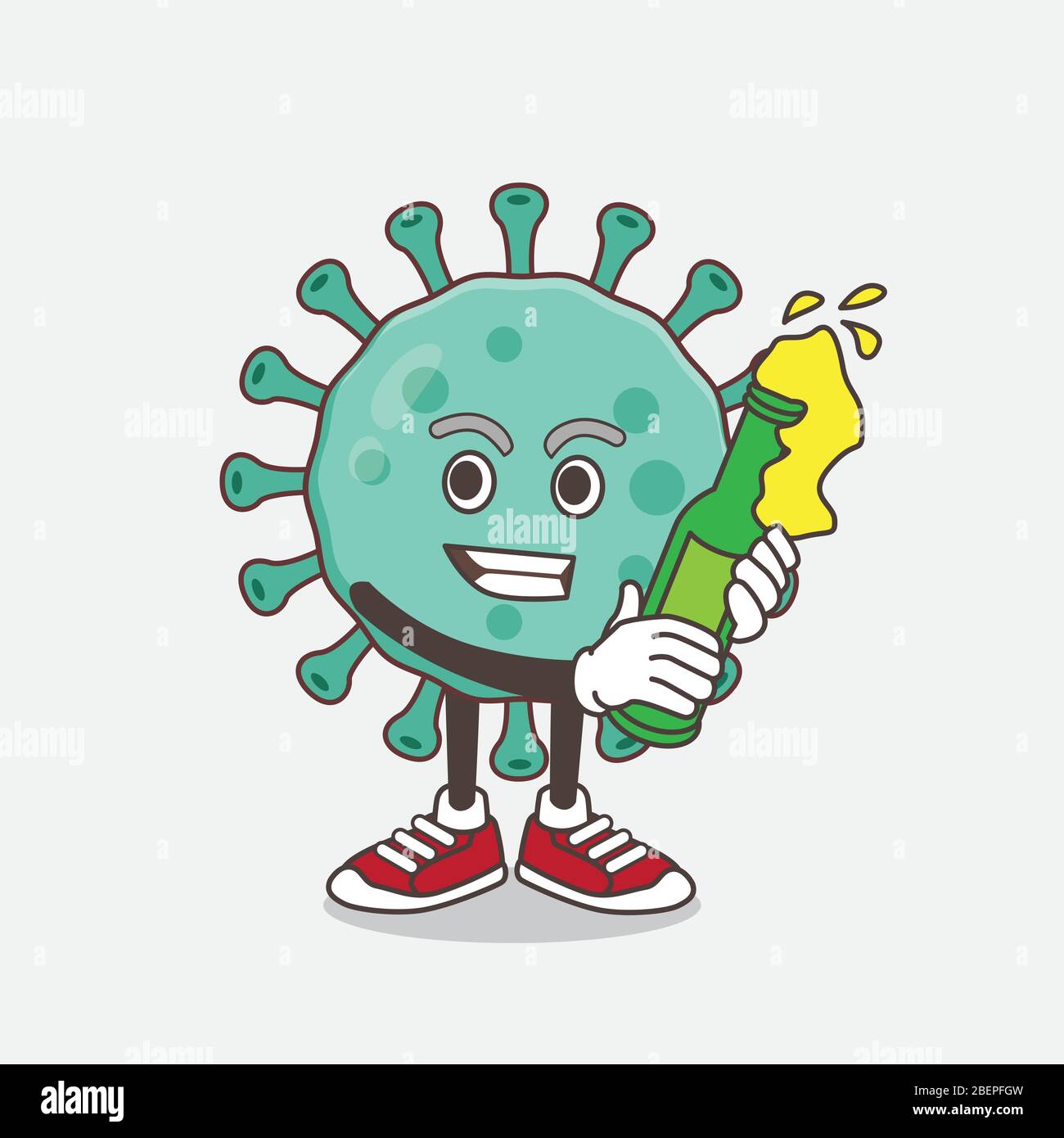 Corona Virus Vector Mascot Illustration with Pose Stock Vector Image ...