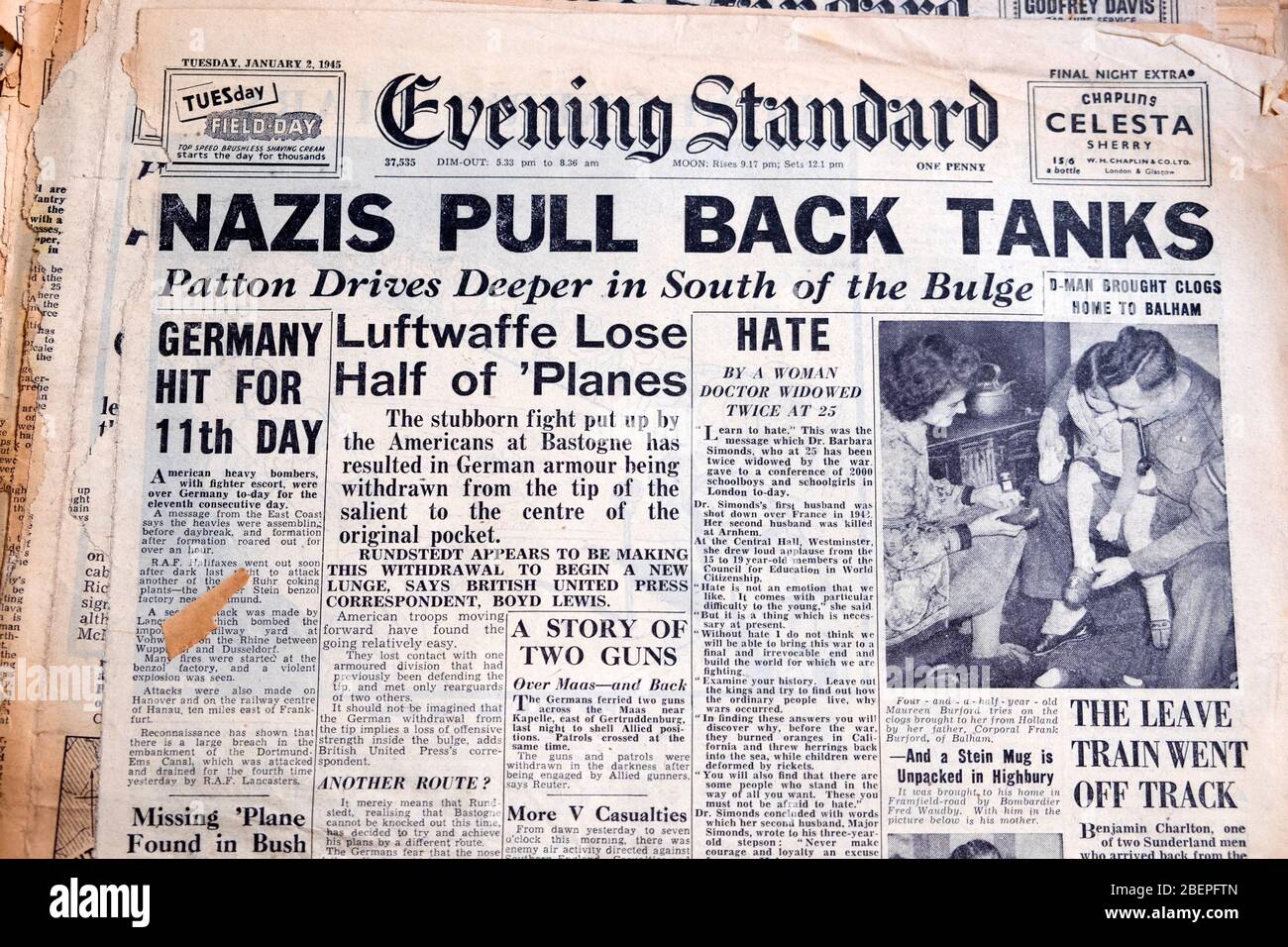 1945 newspaper hi-res stock photography and images - Alamy