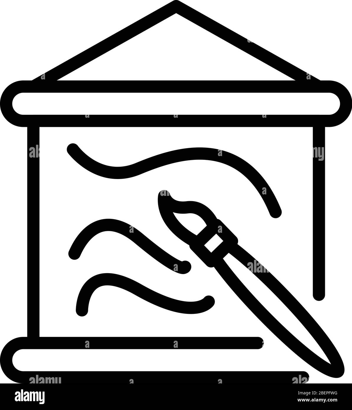 French paintbrush painting icon, outline style Stock Vector Image & Art ...