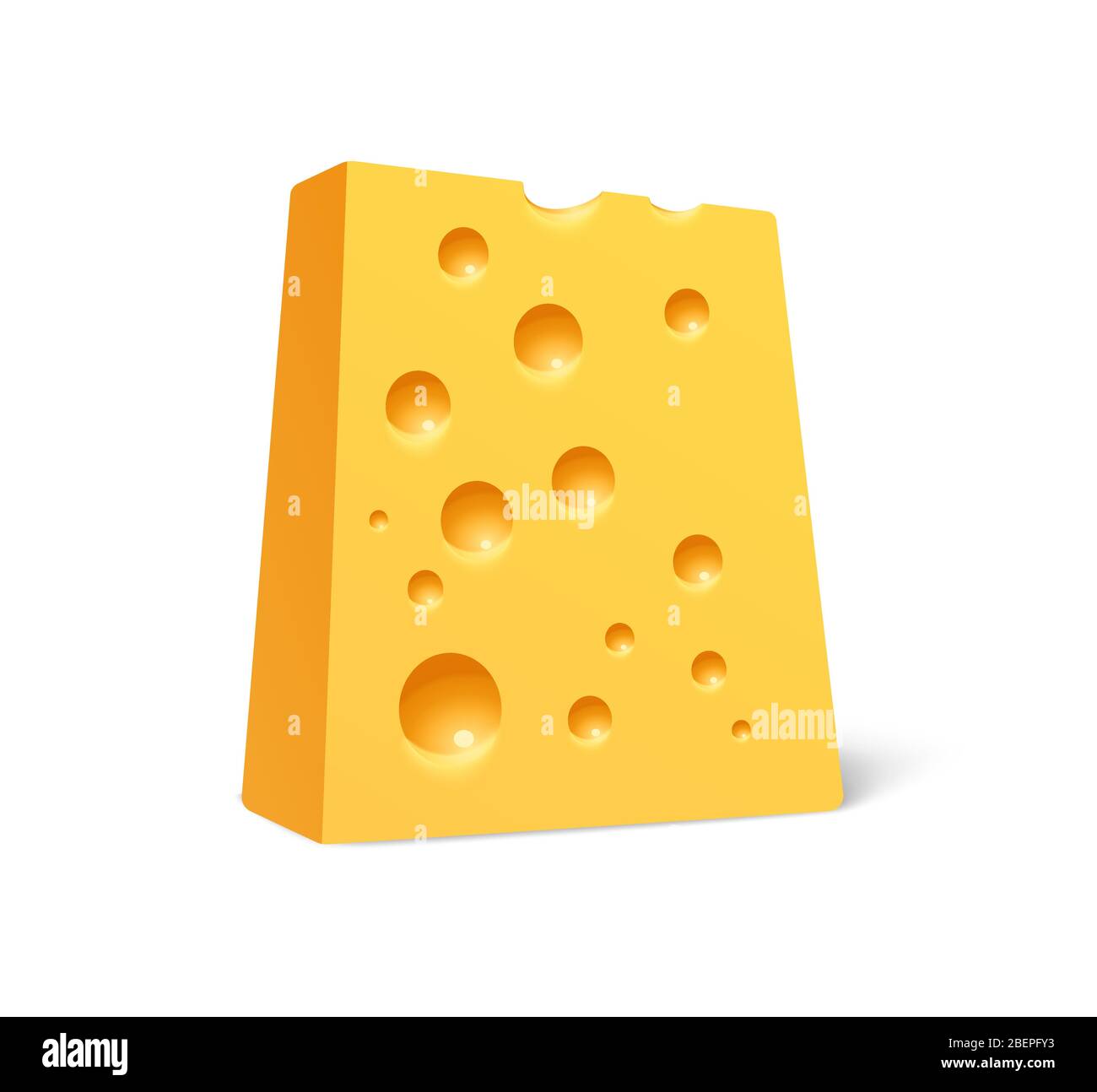 Chunk of Cheese in realistic style isolated on white - Vector ...
