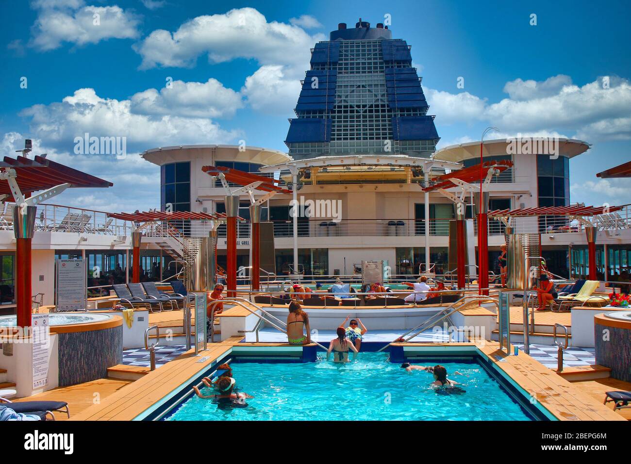 Swimming Pool on Cruise Ship Stock Photo - Alamy