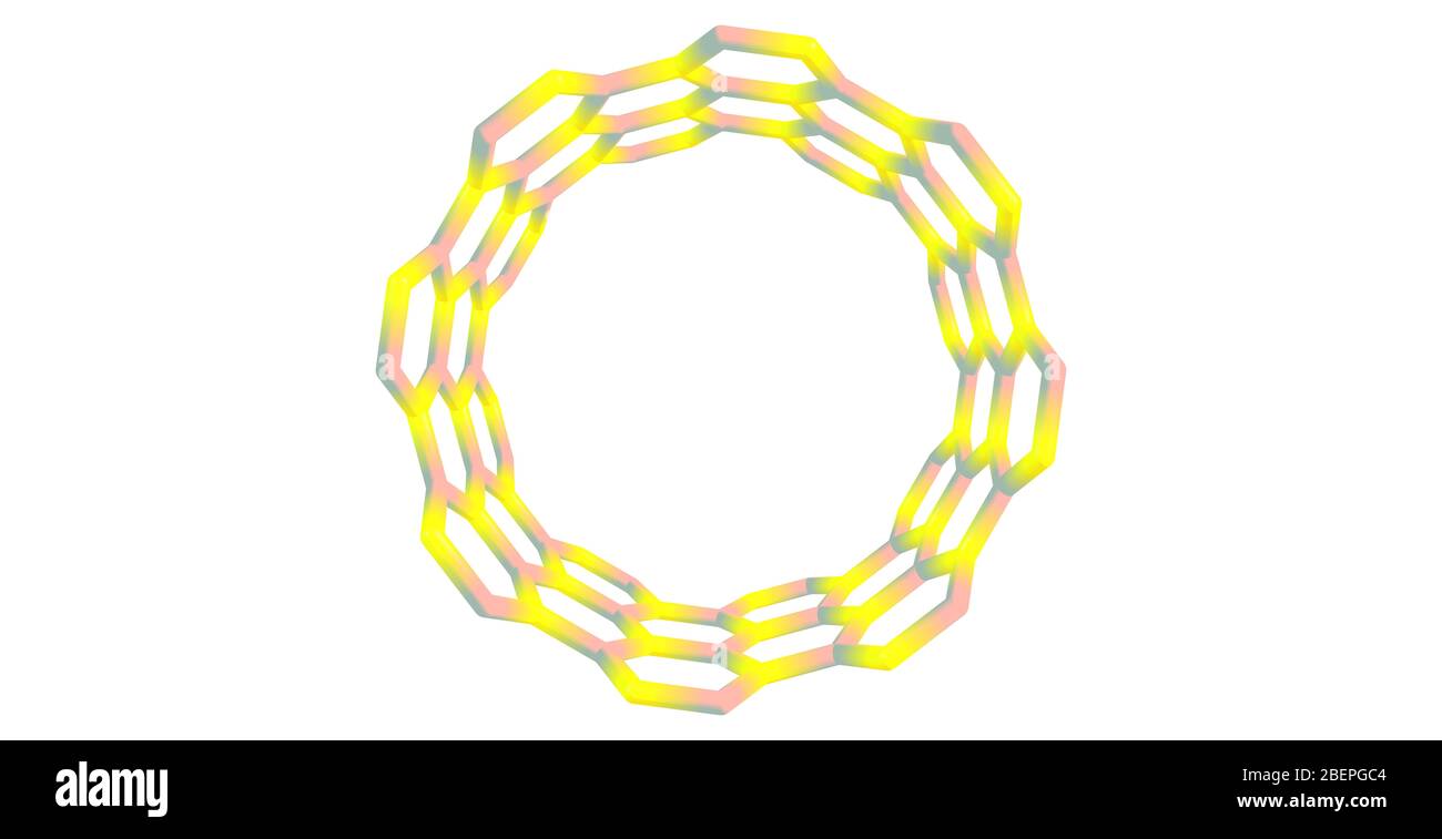 Boron nitride nanotube structure isolated on white background Stock ...