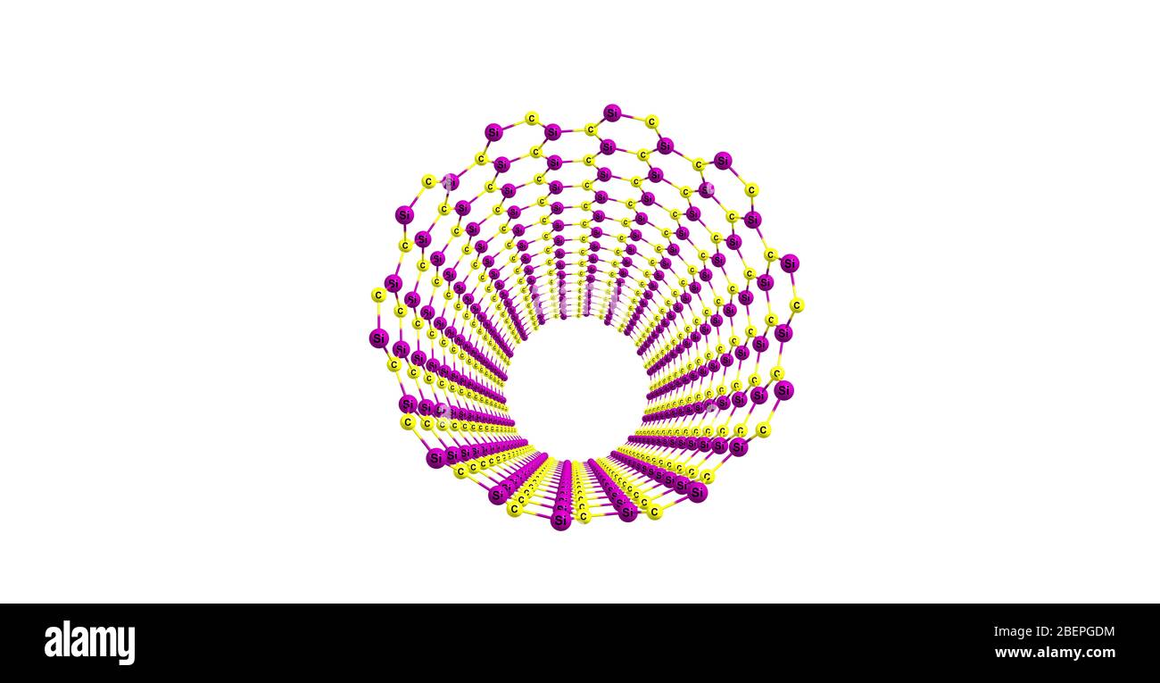 Silicon carbide nanotube structure isolated on white background Stock ...