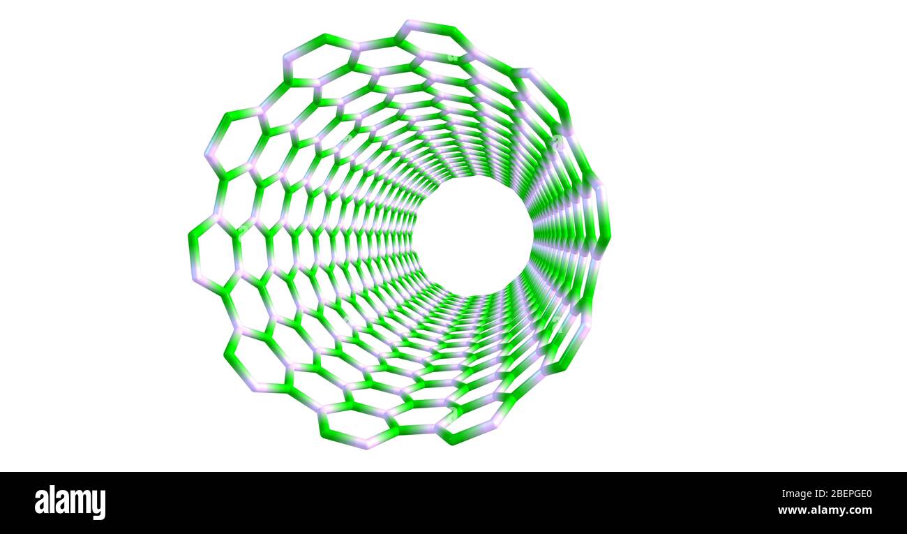 Silicon carbide nanotube structure isolated on white background Stock ...