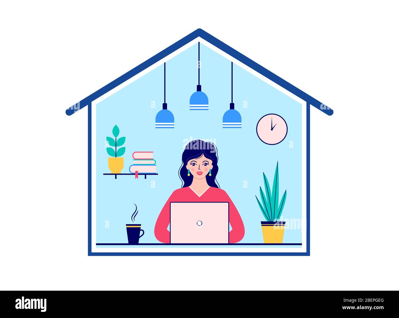Woman working at home Stock Vector Image & Art - Alamy
