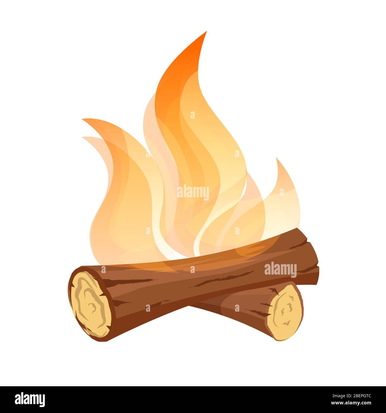 Illustration of a bonfire on a white background in cartoon style Stock ...