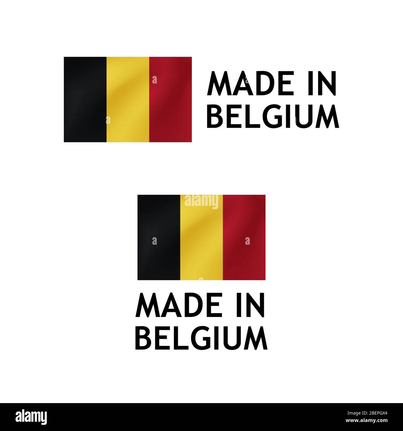 Made in Belgium Label, Vector Tag template with Belgian Flag isolated ...