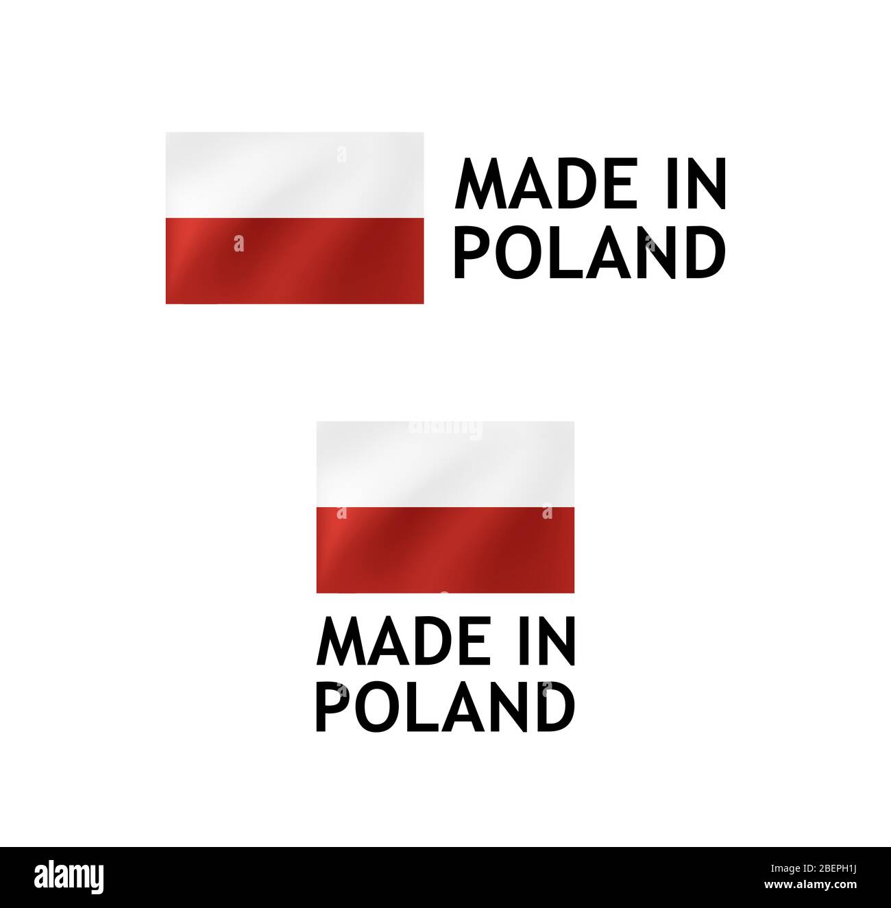Made in Poland Label, Vector Tag template with Polish Flag isolated on ...