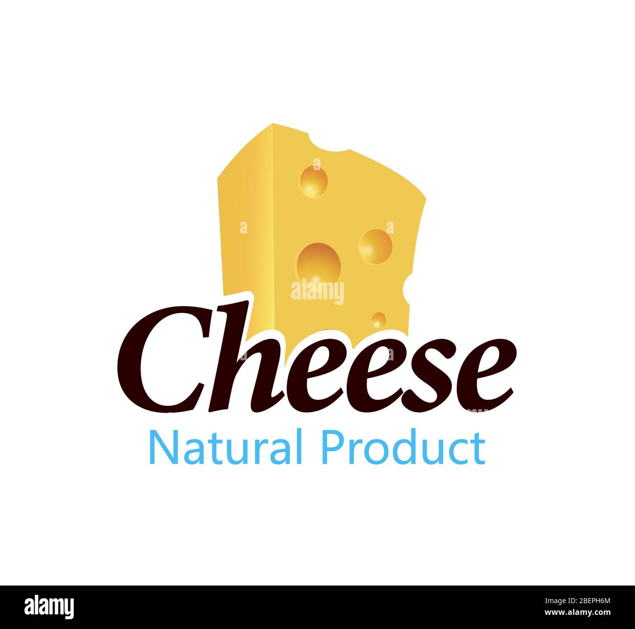 Cheese logo emblem with Holed Block of Cheese and Caption isolated on ...