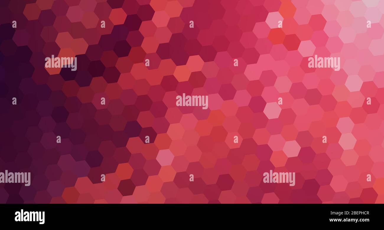 Mosaic Abstract Background Red color. Geometric pattern with hexagons ...