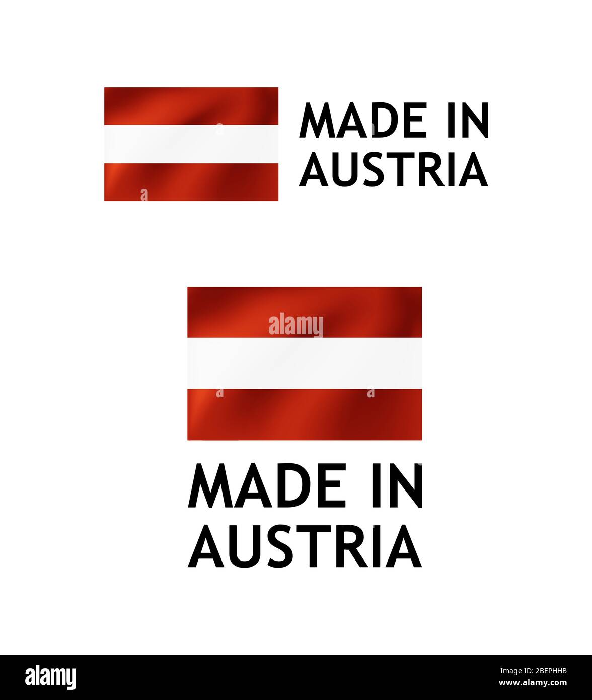Made in Austria Label, Vector Tag template with Austrian Flag isolated ...