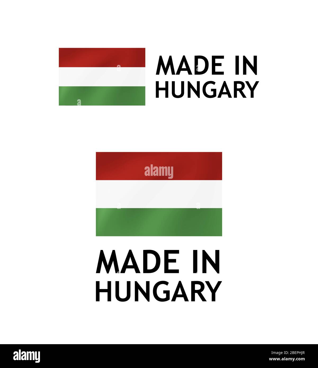 Made in Hungary Label, Vector Tag template with Hungarian Flag isolated ...