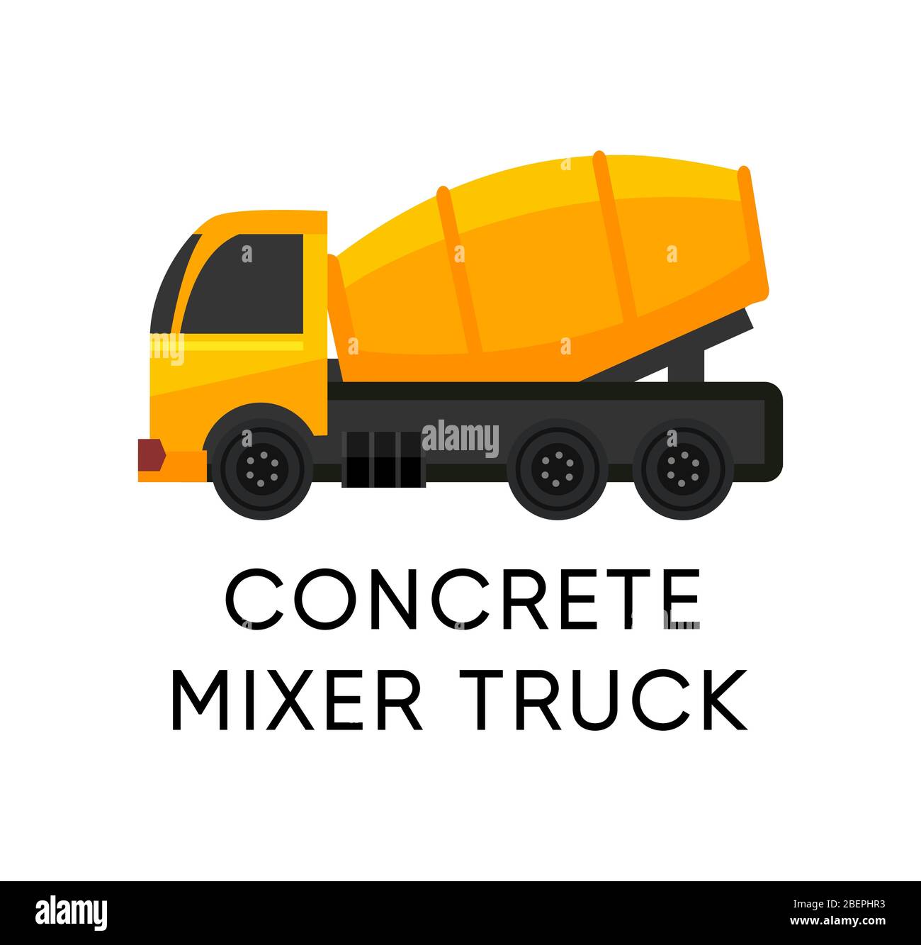 Concrete Mixer Truck Vector icon illustration on white Stock Vector ...