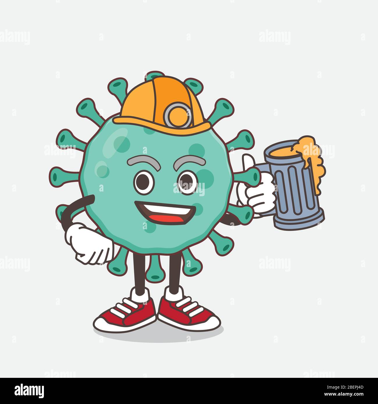Corona Virus Vector Mascot Illustration with Pose Stock Vector Image ...