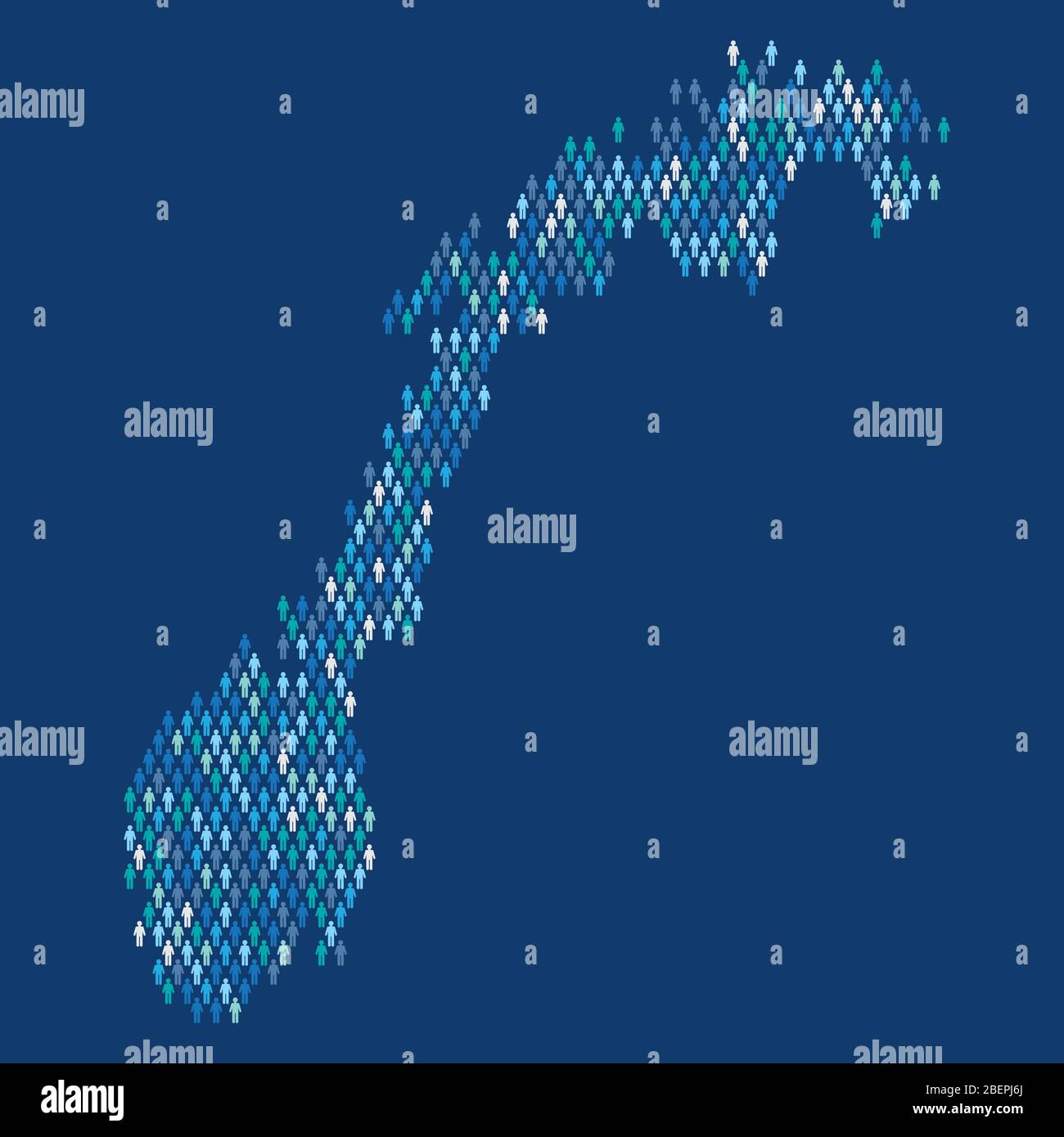 Norway population infographic. Map made from stick figure people Stock ...