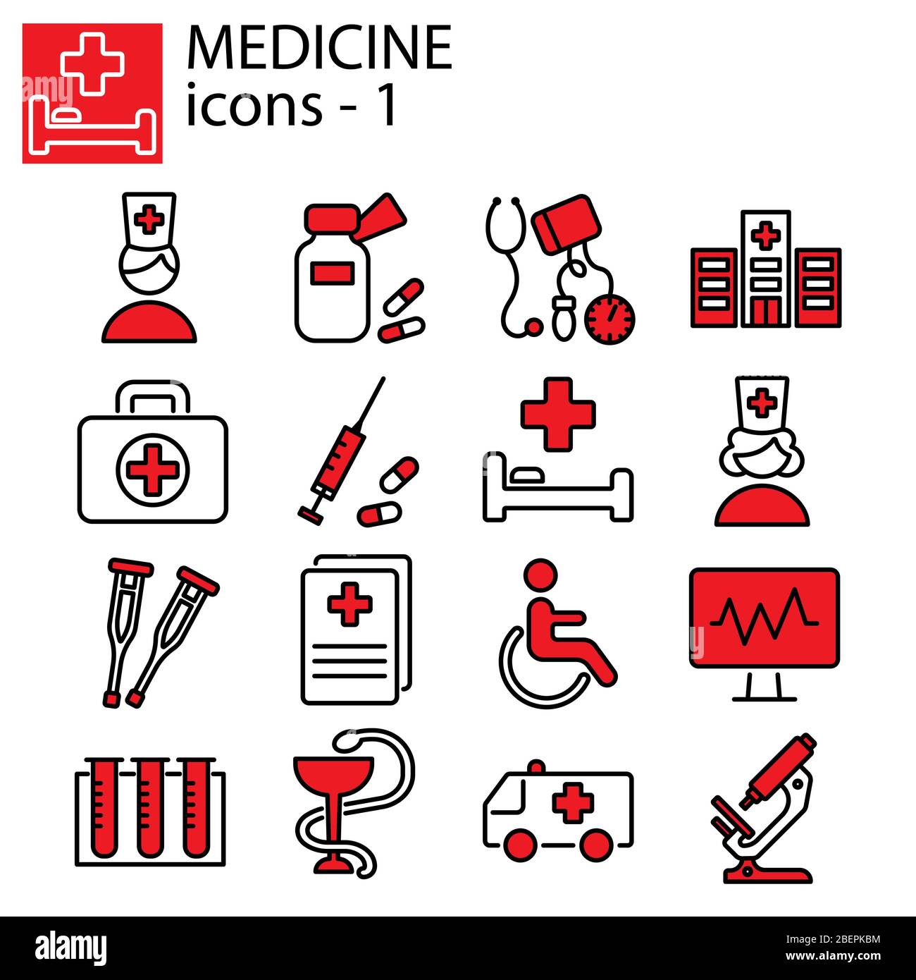 Web line set. Medicine icons Stock Vector Image & Art - Alamy
