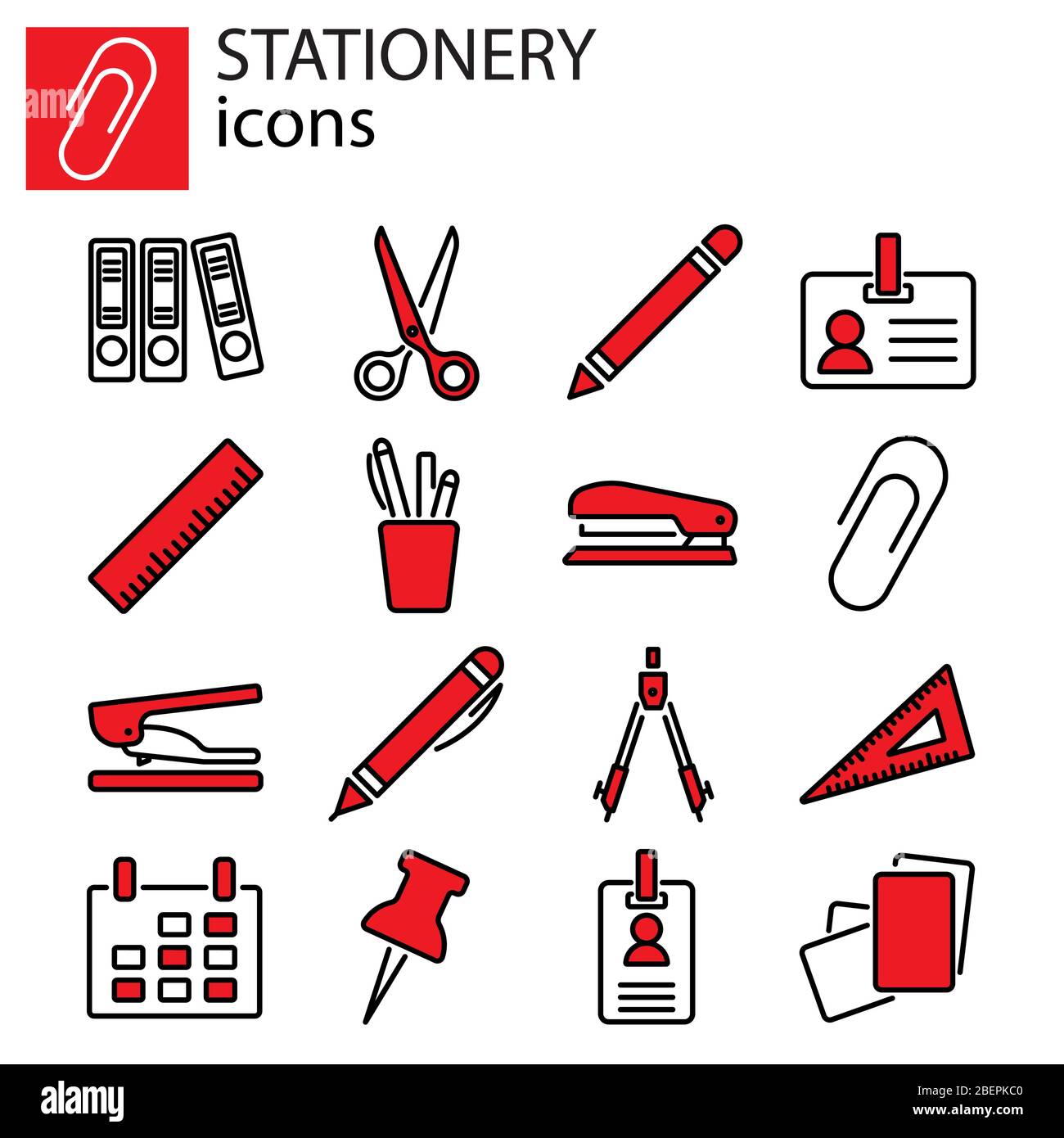 Office stuff icon outline Stock Vector Images - Alamy