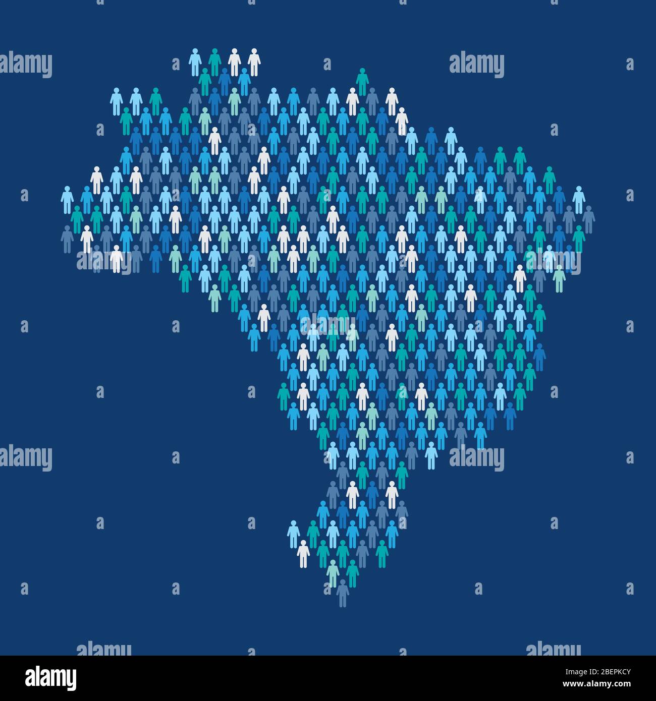 Brazil population infographic. Map made from stick figure people Stock ...