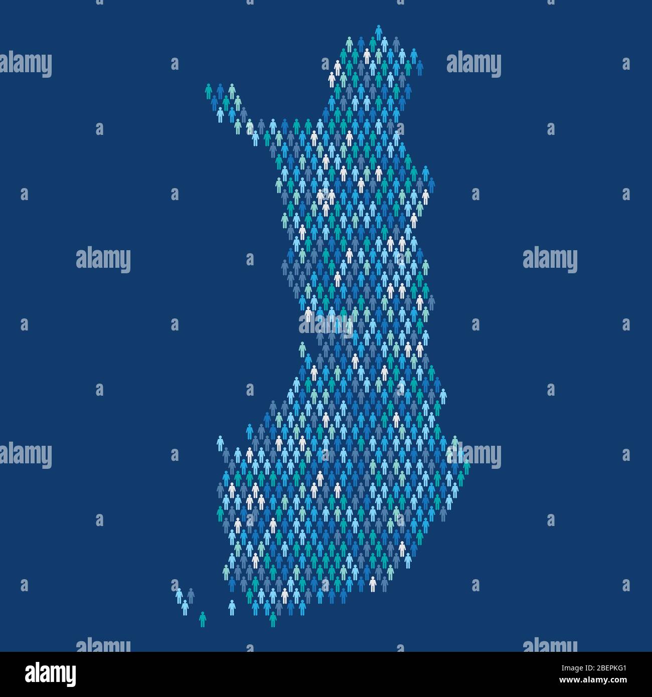 Finland population infographic. Map made from stick figure people Stock ...