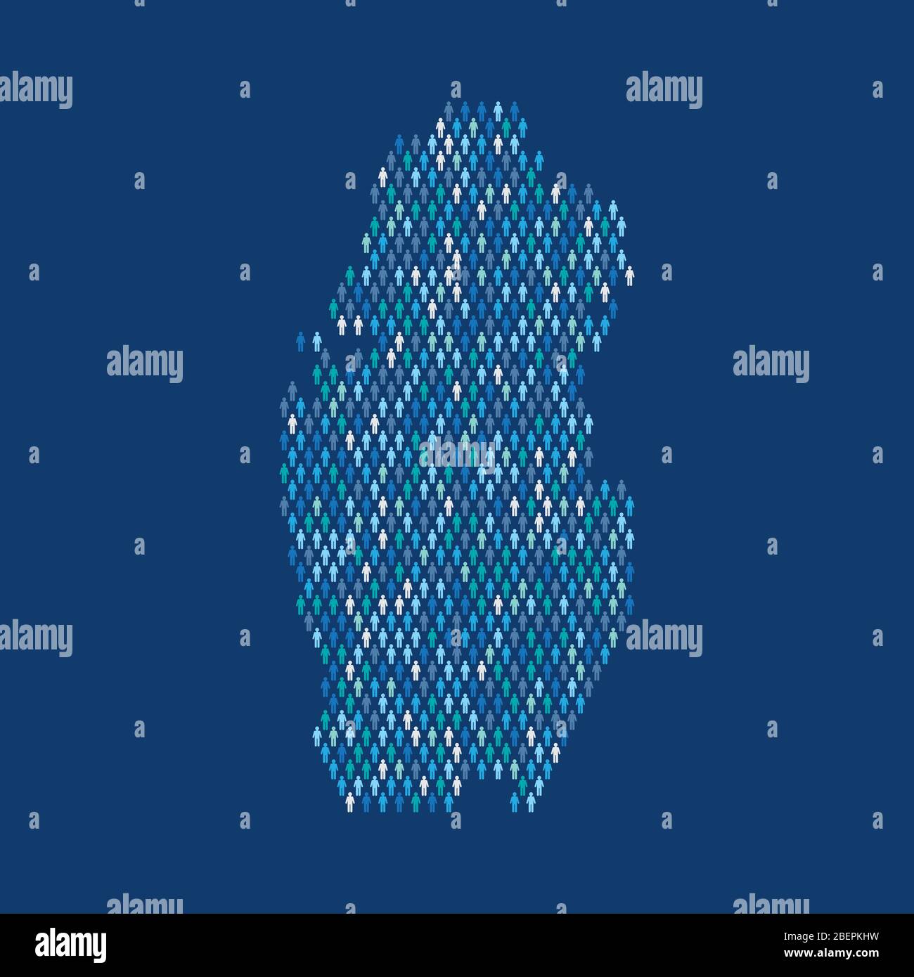 Qatar population infographic. Map made from stick figure people Stock ...