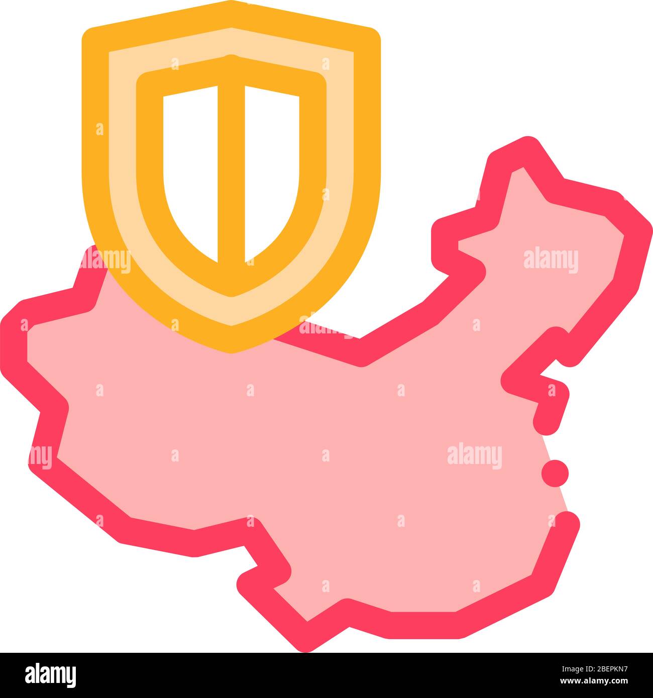 china on the map icon vector outline illustration Stock Vector Image ...