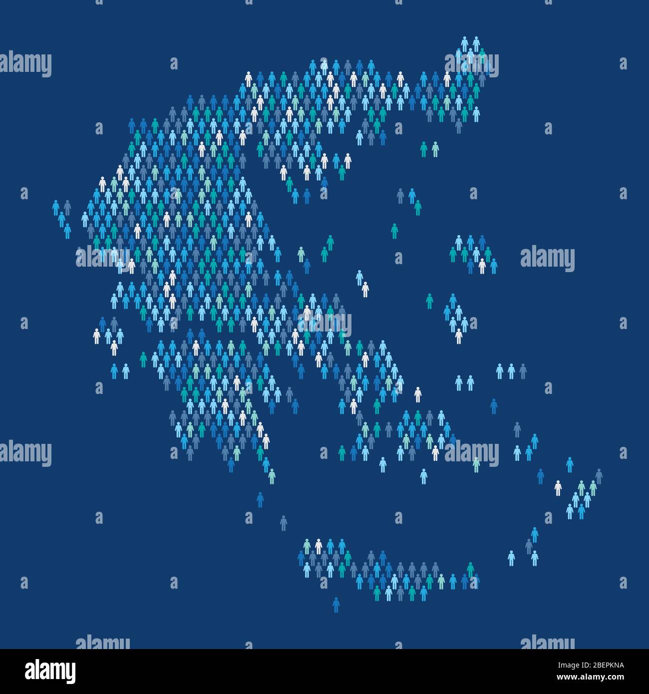 Greece population infographic. Map made from stick figure people Stock ...