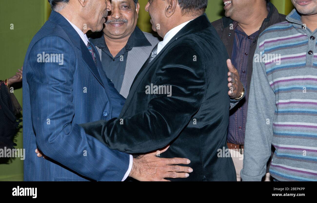 Meeting of old friends without head, successful Indian man meet in ...