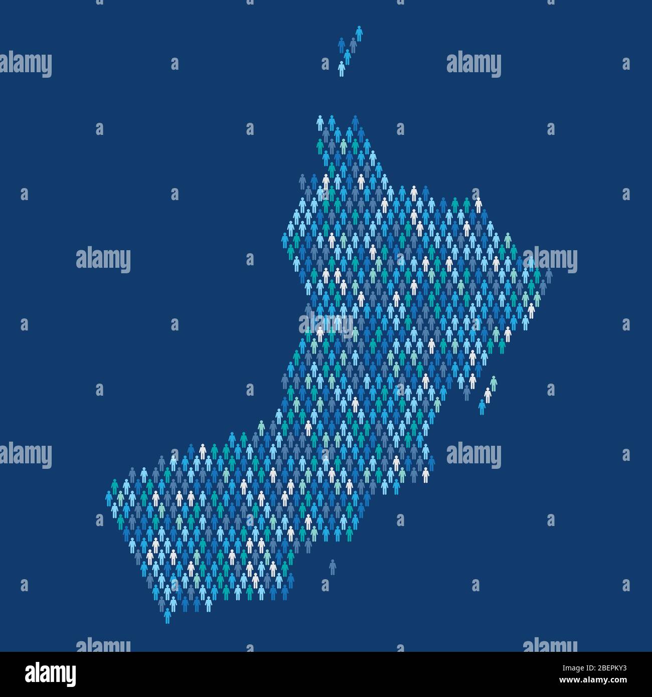 Oman population infographic. Map made from stick figure people Stock ...