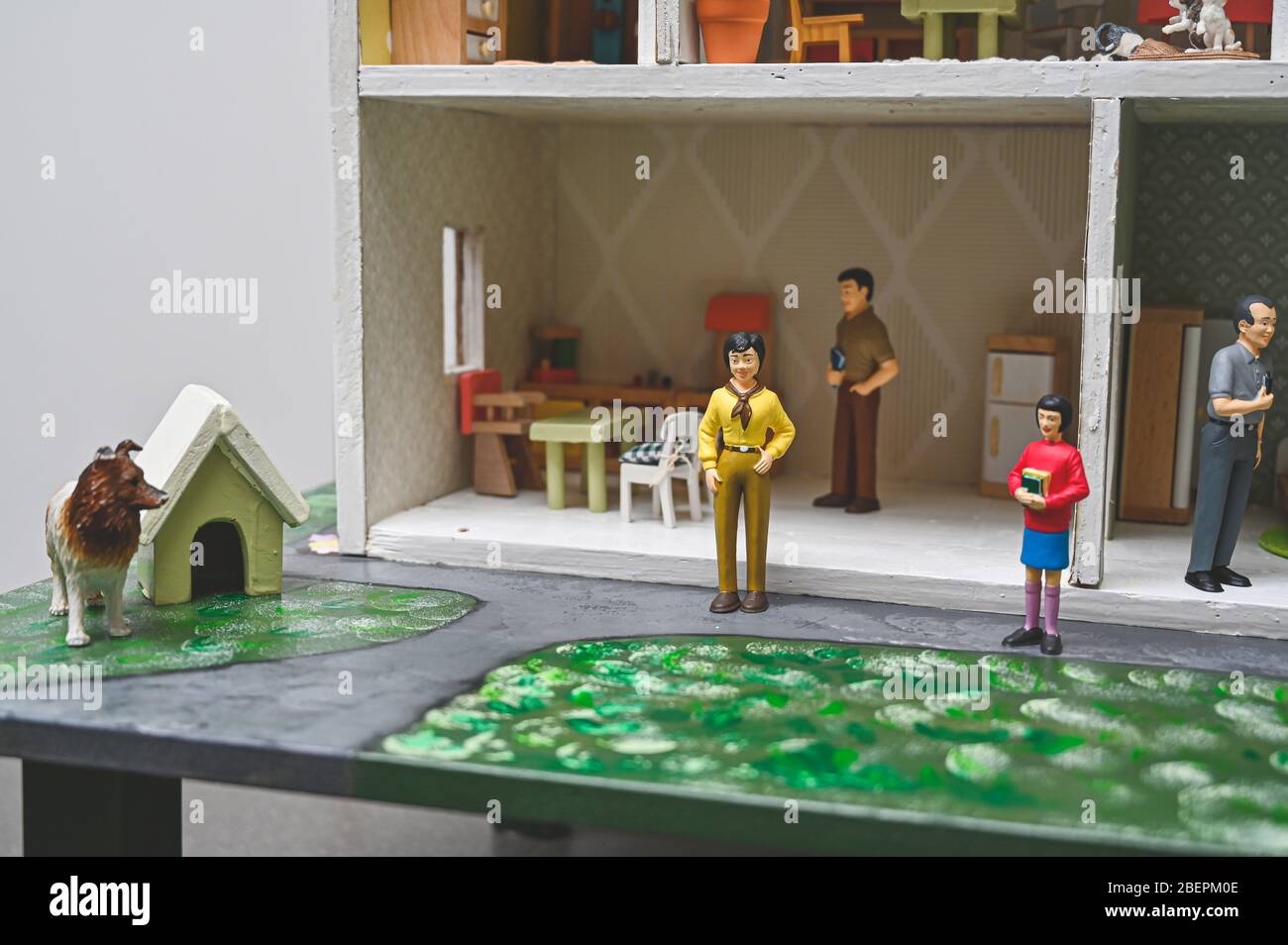 dollhouse with dolls and furnitures at a preschool Stock Photo - Alamy