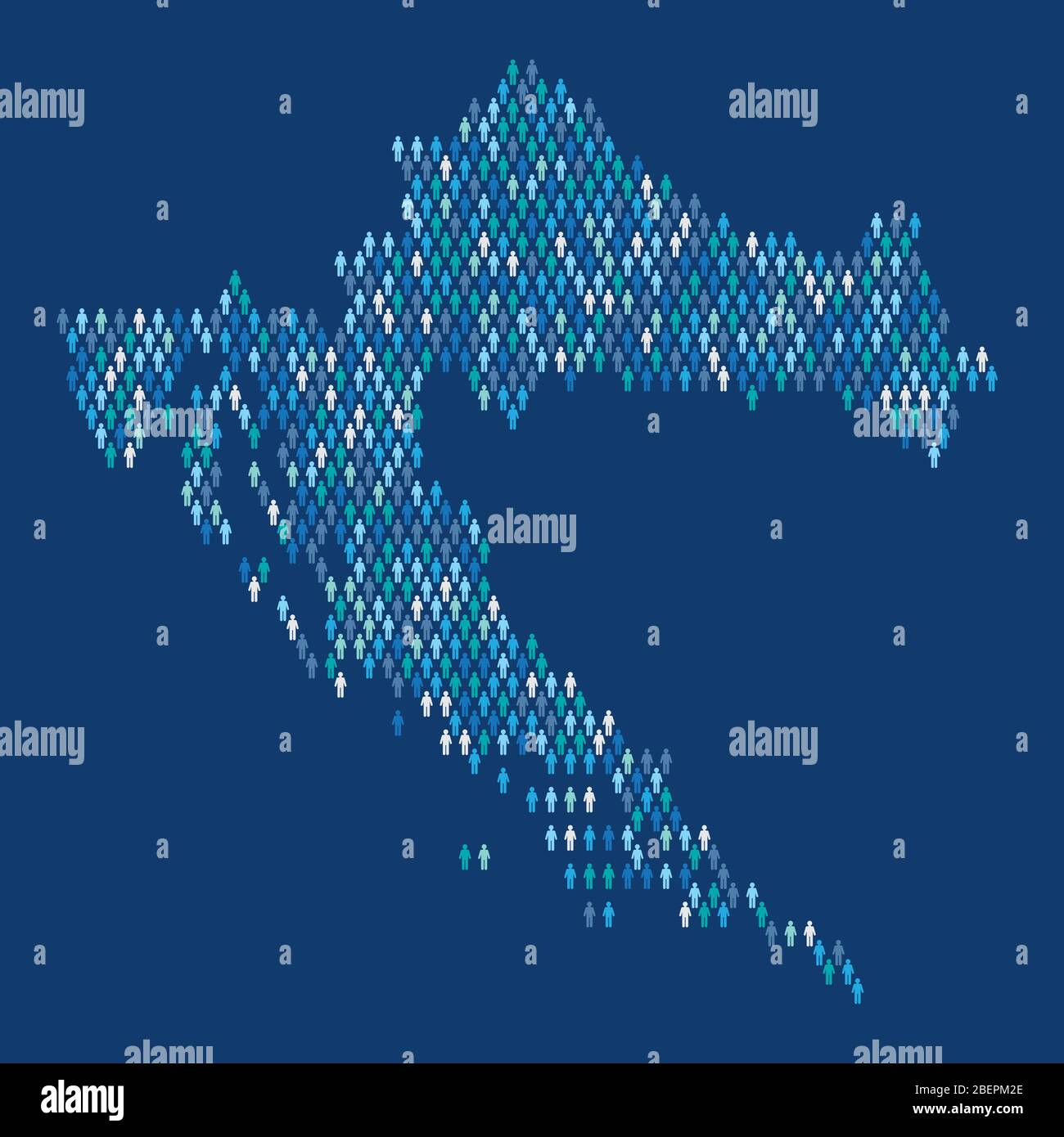 Croatia population infographic. Map made from stick figure people Stock ...
