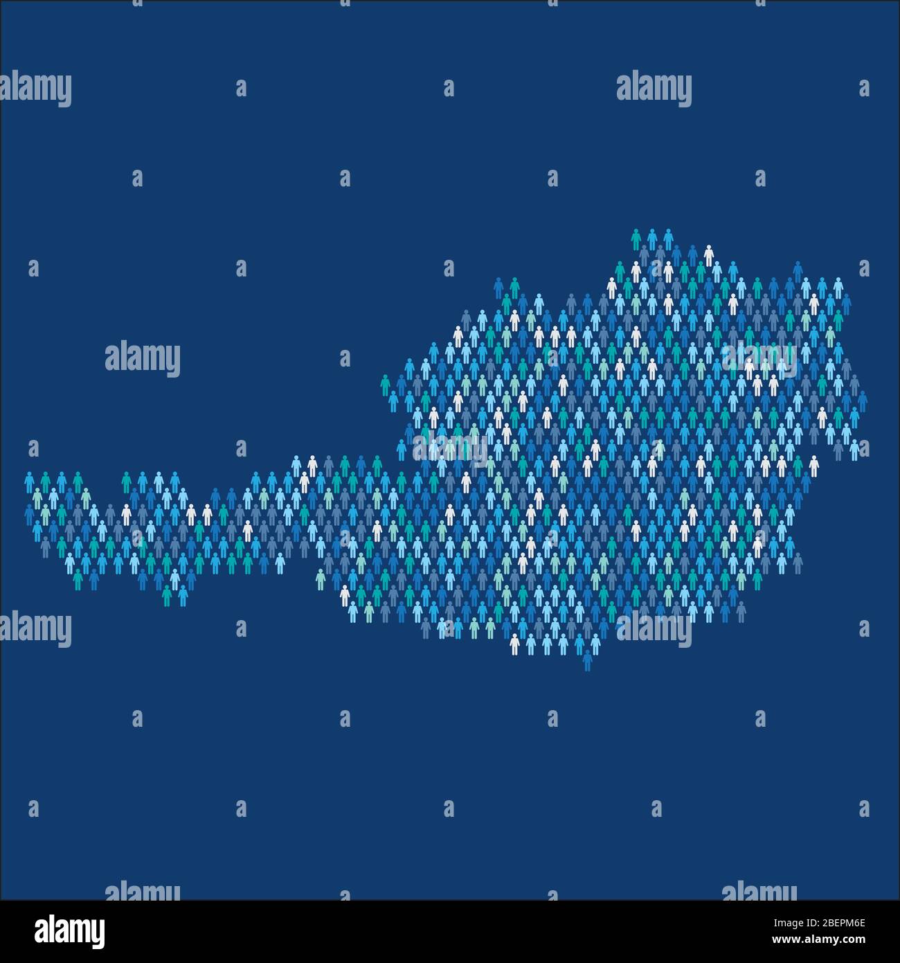 Austria population infographic. Map made from stick figure people Stock ...