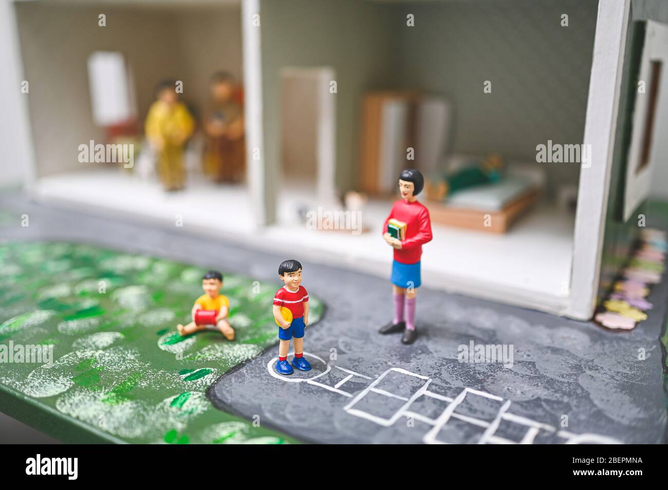 dollhouse with dolls and furnitures at a preschool Stock Photo - Alamy