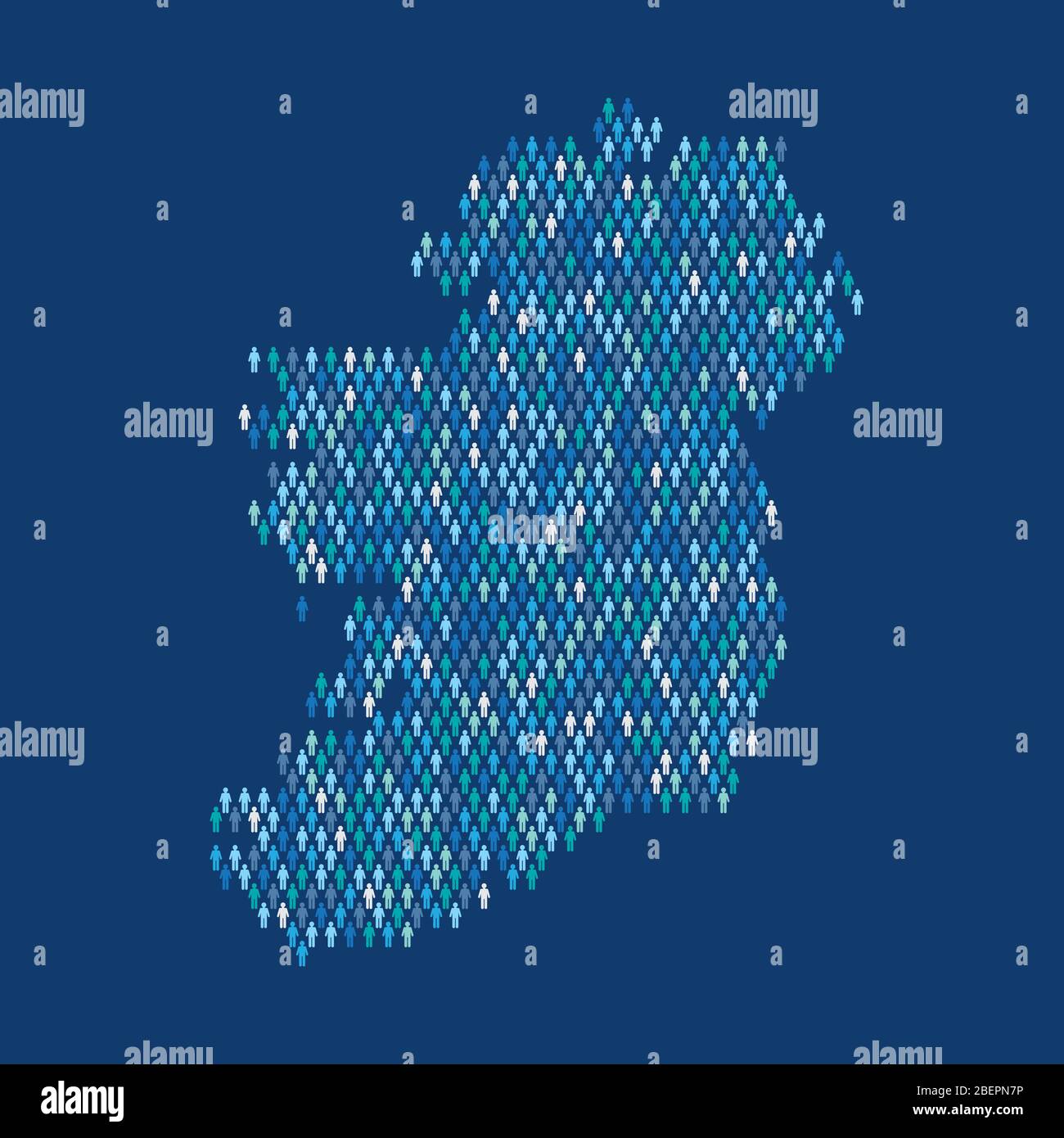 Ireland population infographic. Map made from stick figure people Stock ...