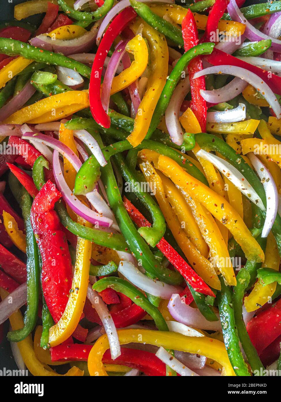 Red peppers sliced overhead view hi-res stock photography and images ...