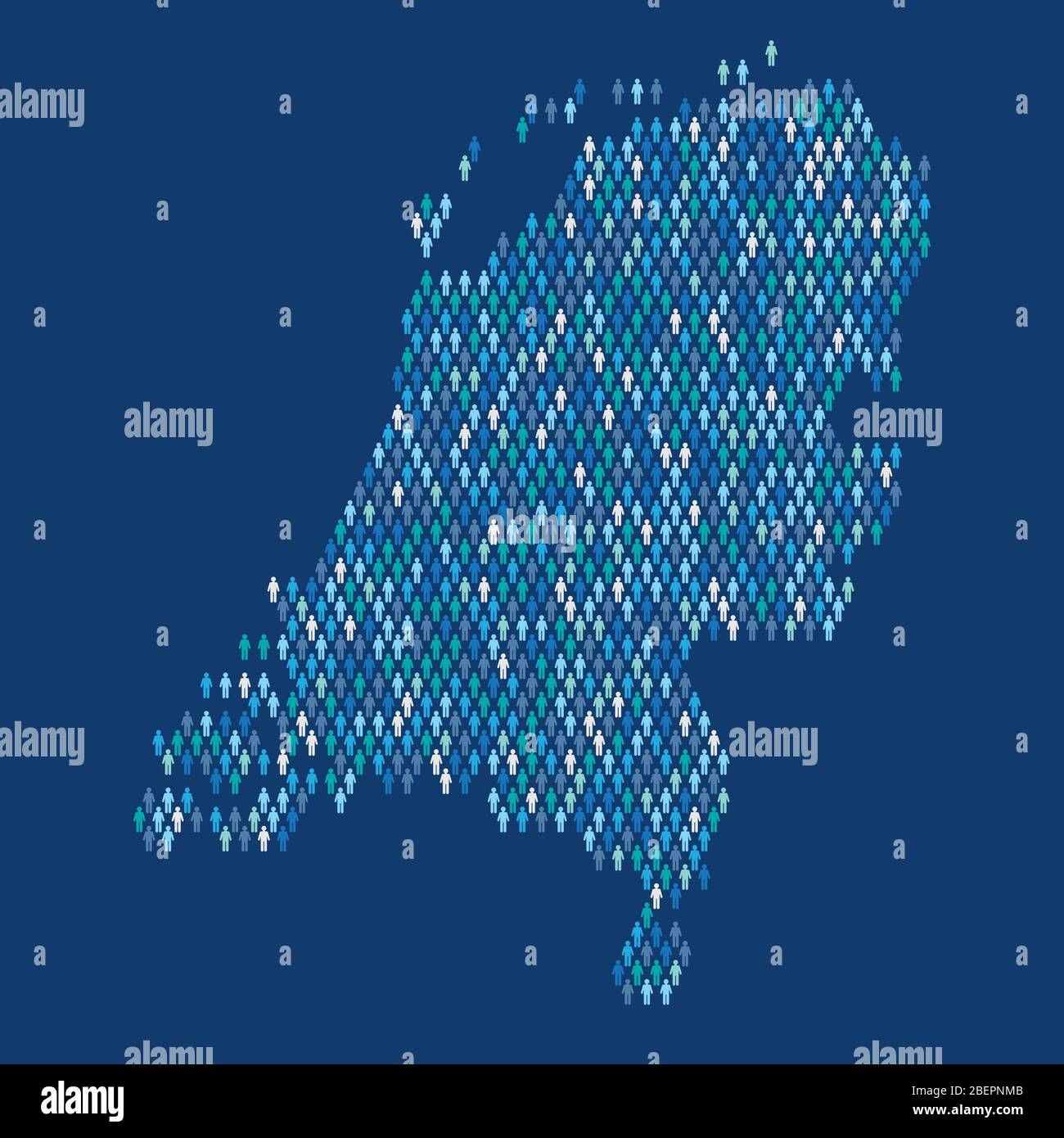 Netherlands population infographic. Map made from stick figure people ...