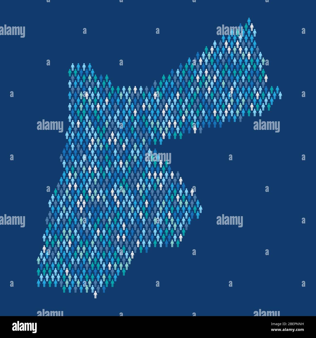 Jordan population infographic. Map made from stick figure people Stock ...